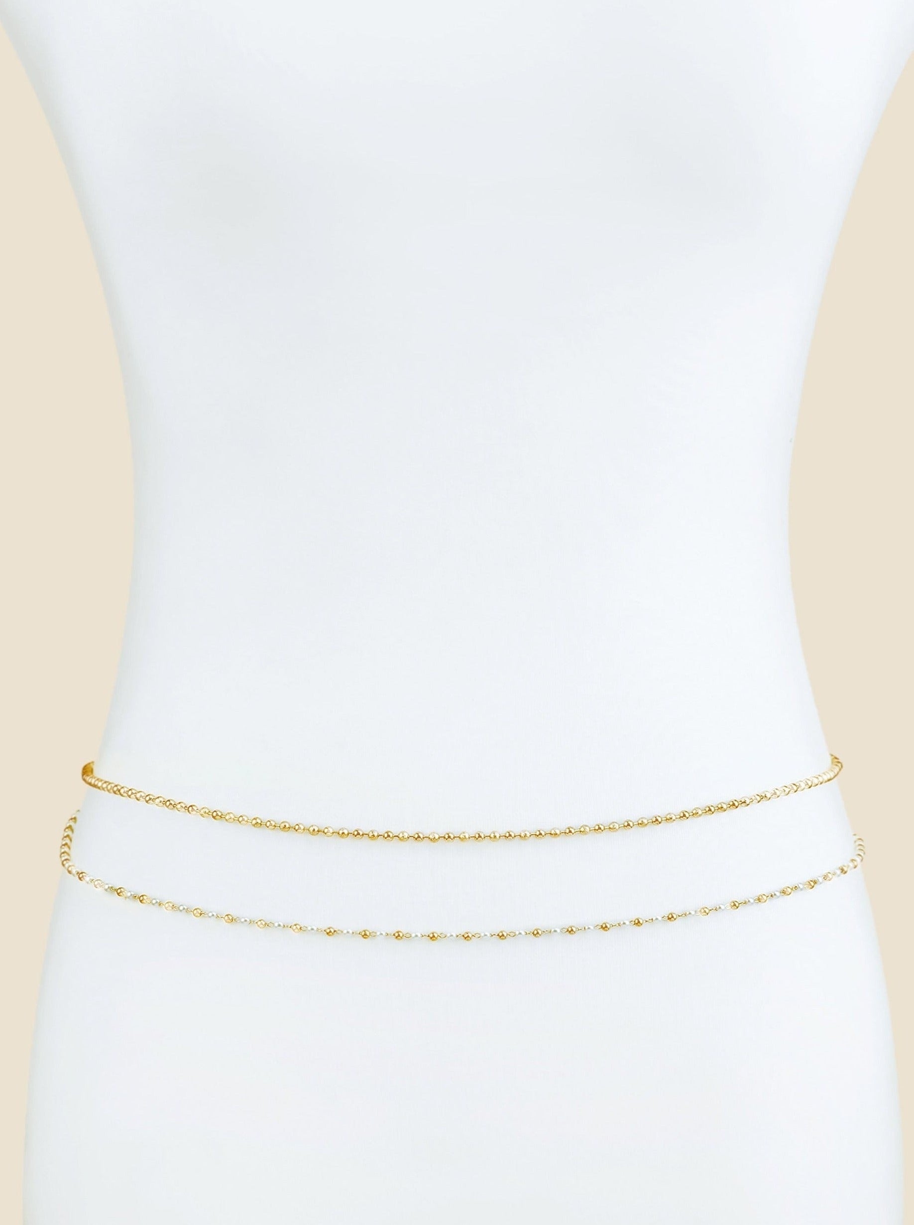Pearl Strand Gold Body Chain